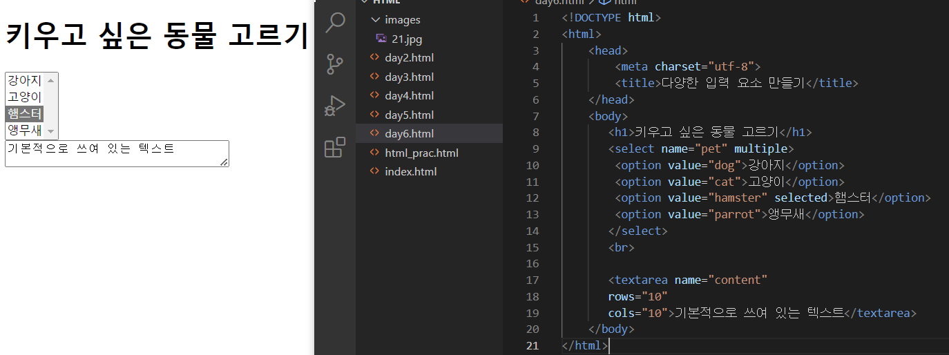 입문자를 위한 기초 Html 12 Select 그리고 Textarea