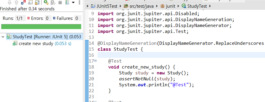 TDD - JUnit5 ) 테스트 이름 표시하기