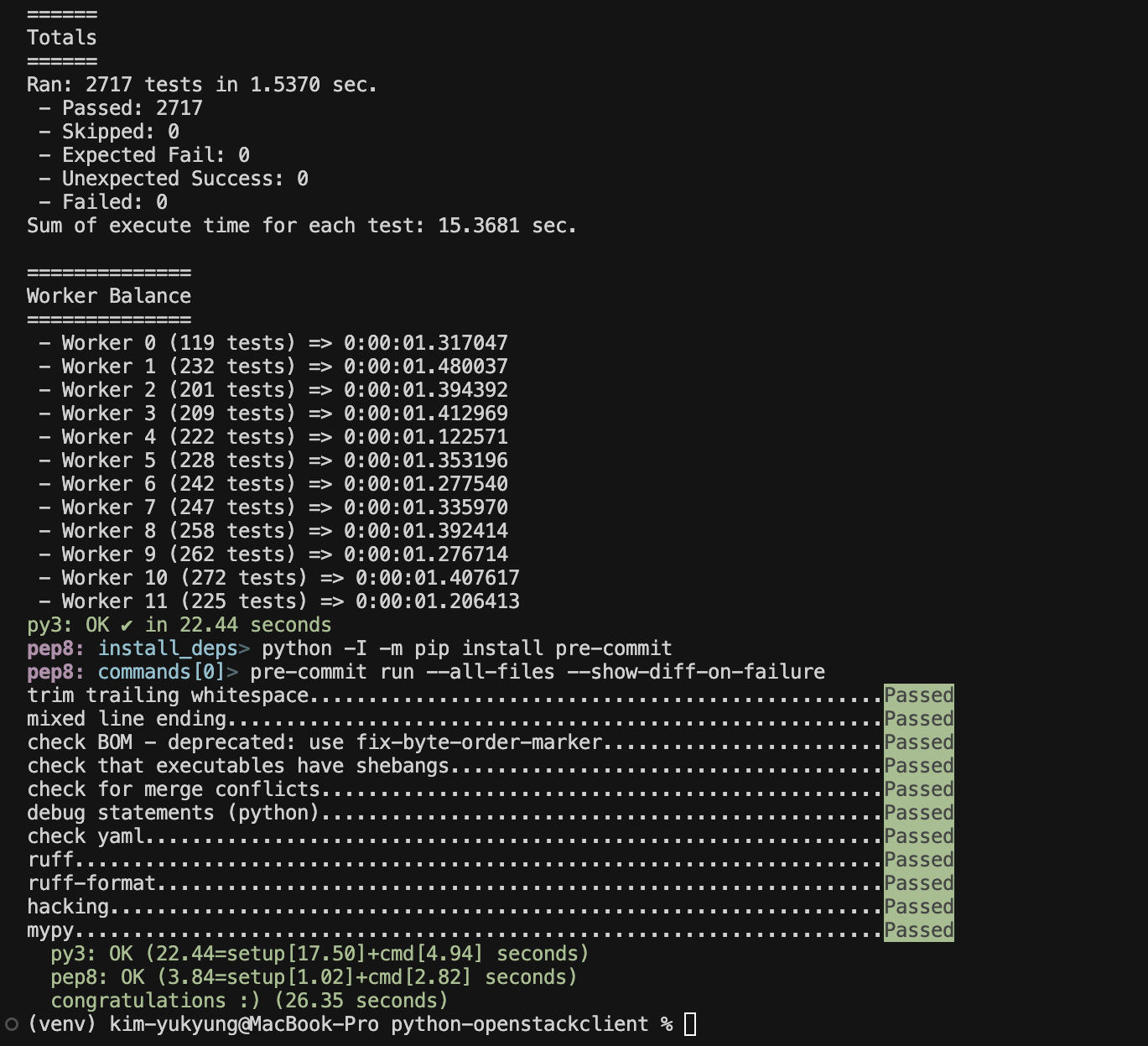 OpenStackClient 테스트 수정