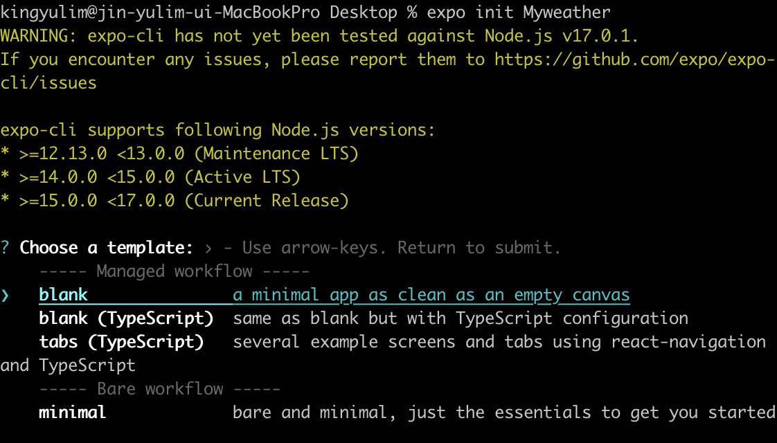 [React Native] Expo cli, Expo go 사용하기