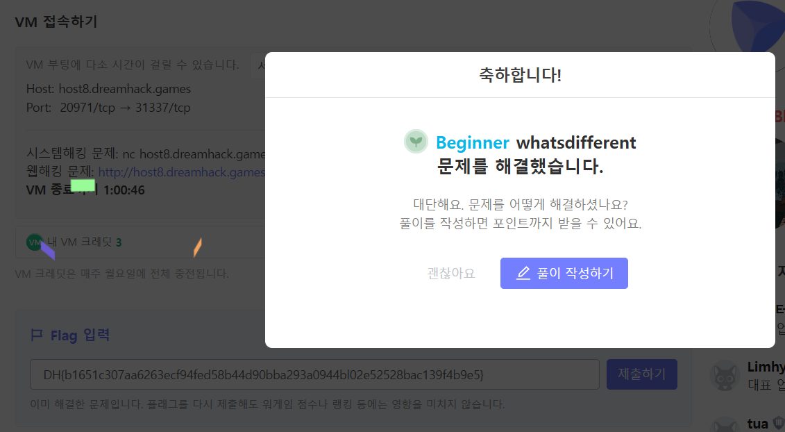 Dreamhack - whatsdifferent(misc)