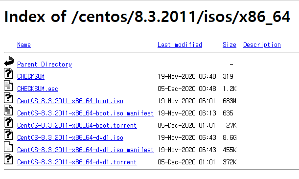 CentOS 8 설치 (Boot ISO)