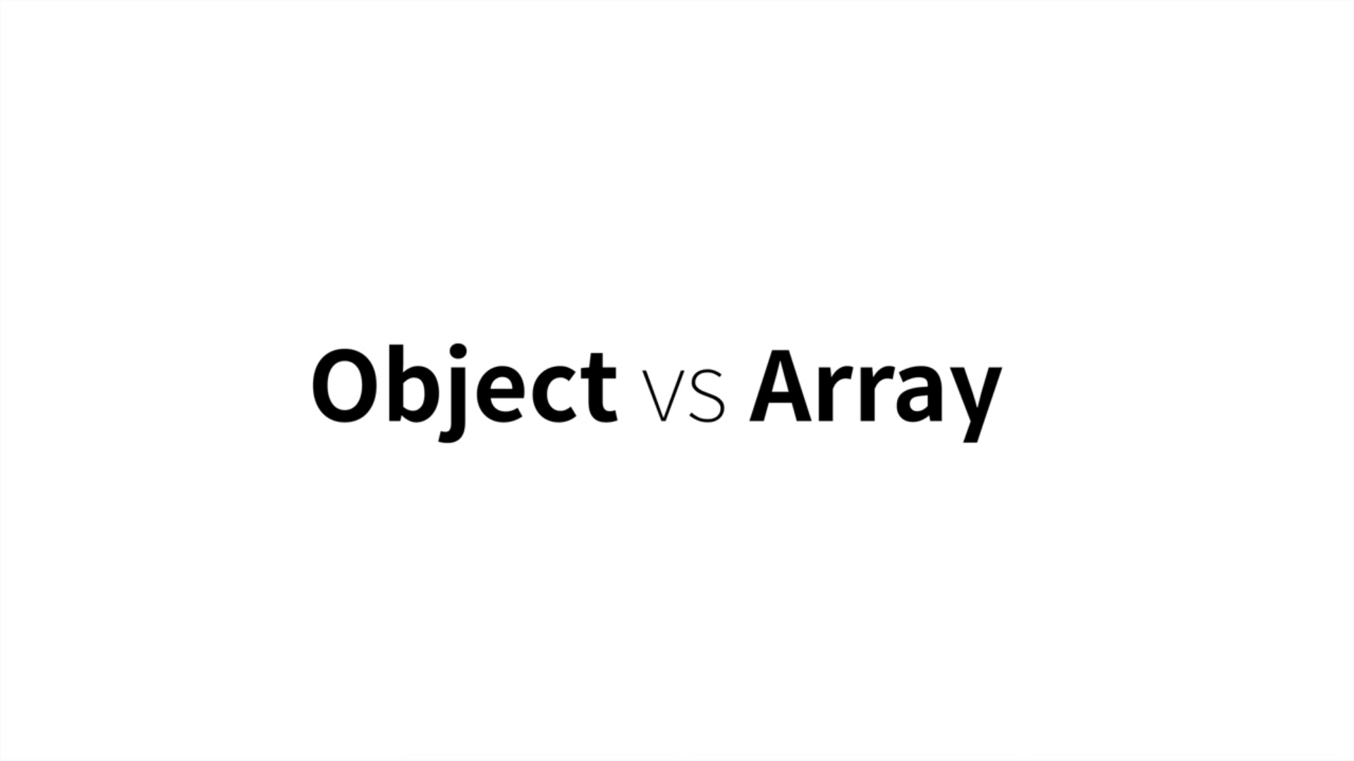 Object Vs Array