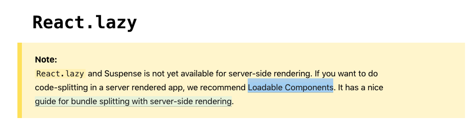 꽤 재밌었다고 (?) 느꼈던 react-loadable 이 리액트 매뉴얼에서 사라진 이야기