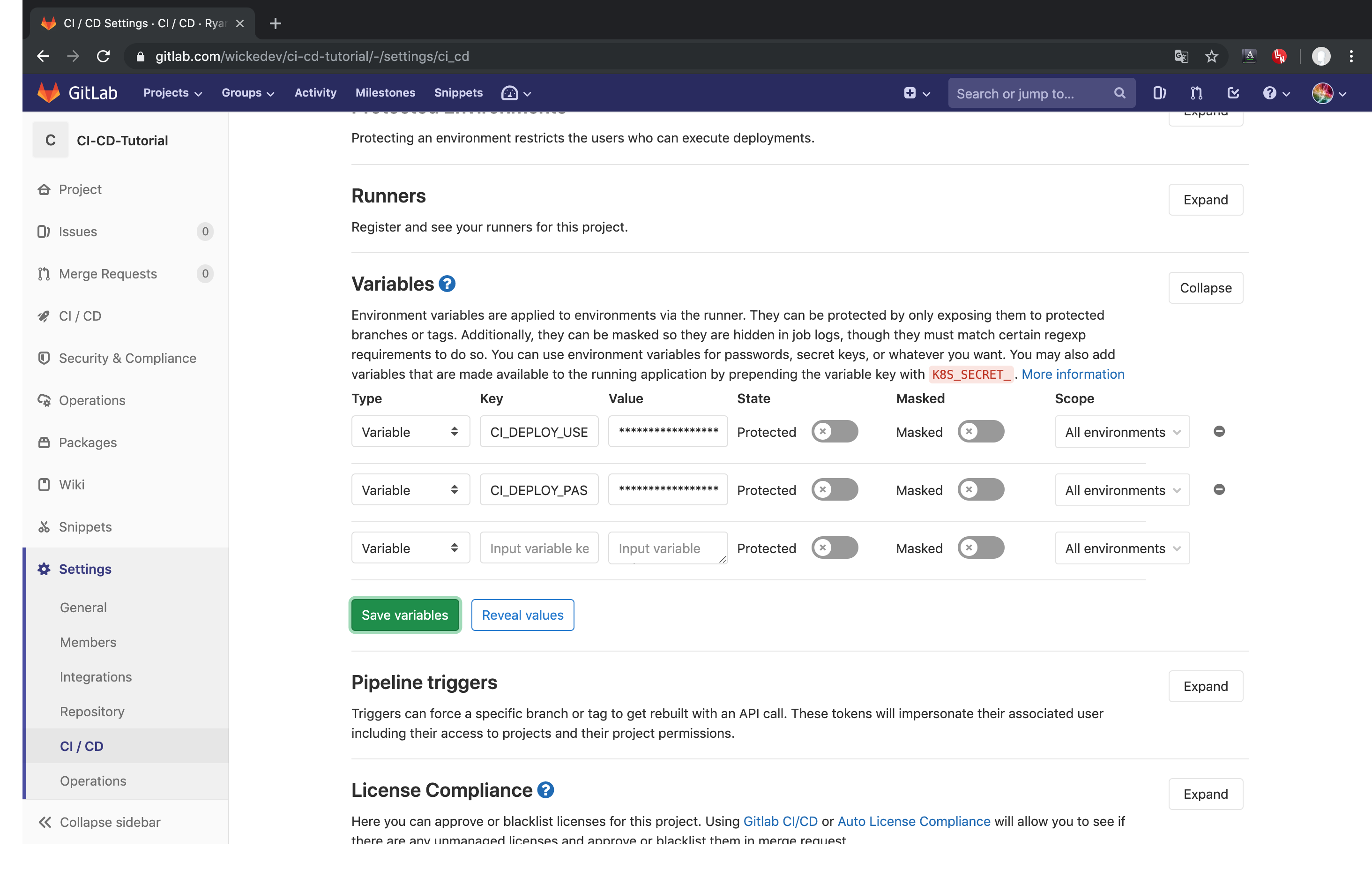 깃랩(Gitlab) CI/CD 튜토리얼
